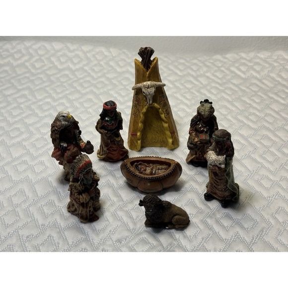 Boyds Bears | Holiday | Vintage 996 Dsf Native American Nativity Scene ...